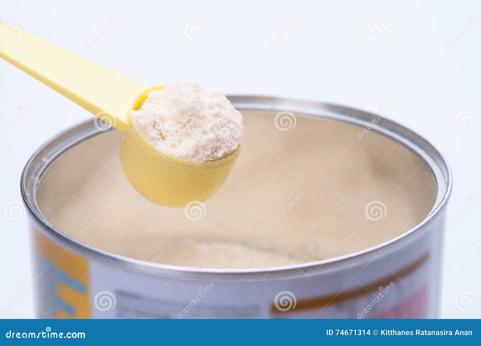 Baby Milk Powder in Cans that Open with a Spoon Stock Photo - Image of ...