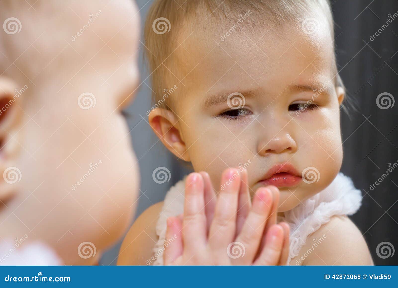 Baby and mirror. stock photo. Image of lifestyles, cheerful - 42872068