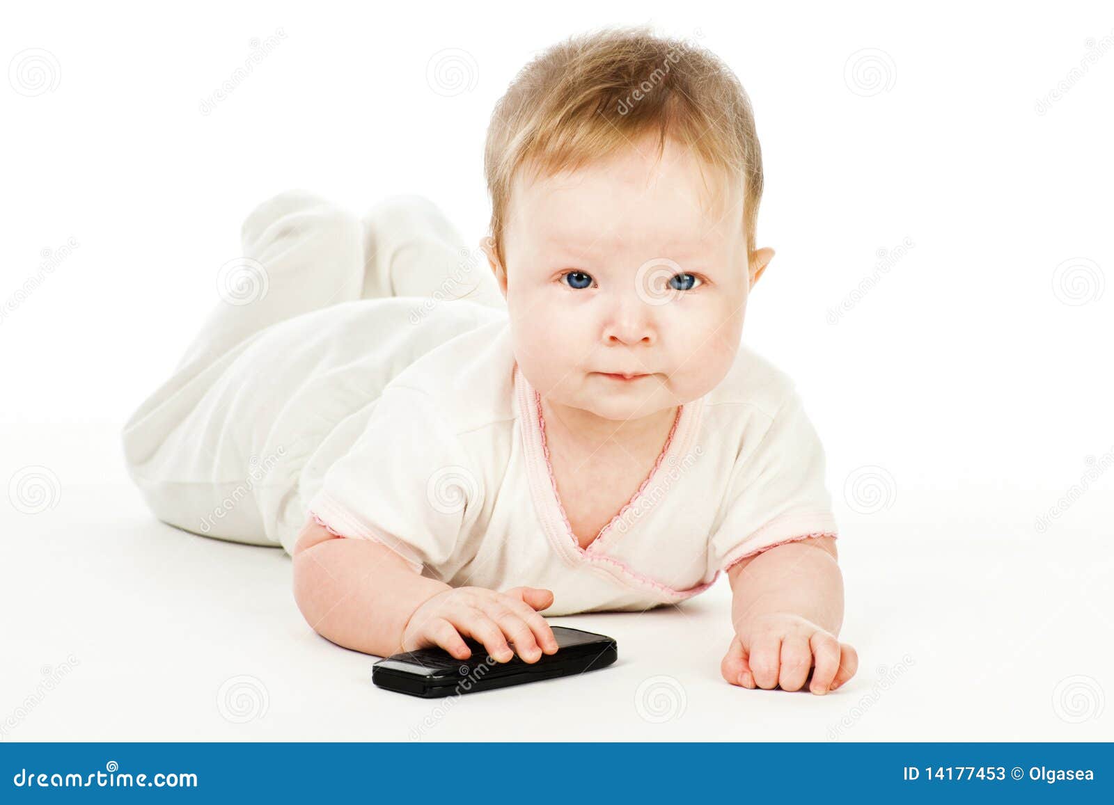 Baby with mobile phone stock image. Image of toddler - 14177453