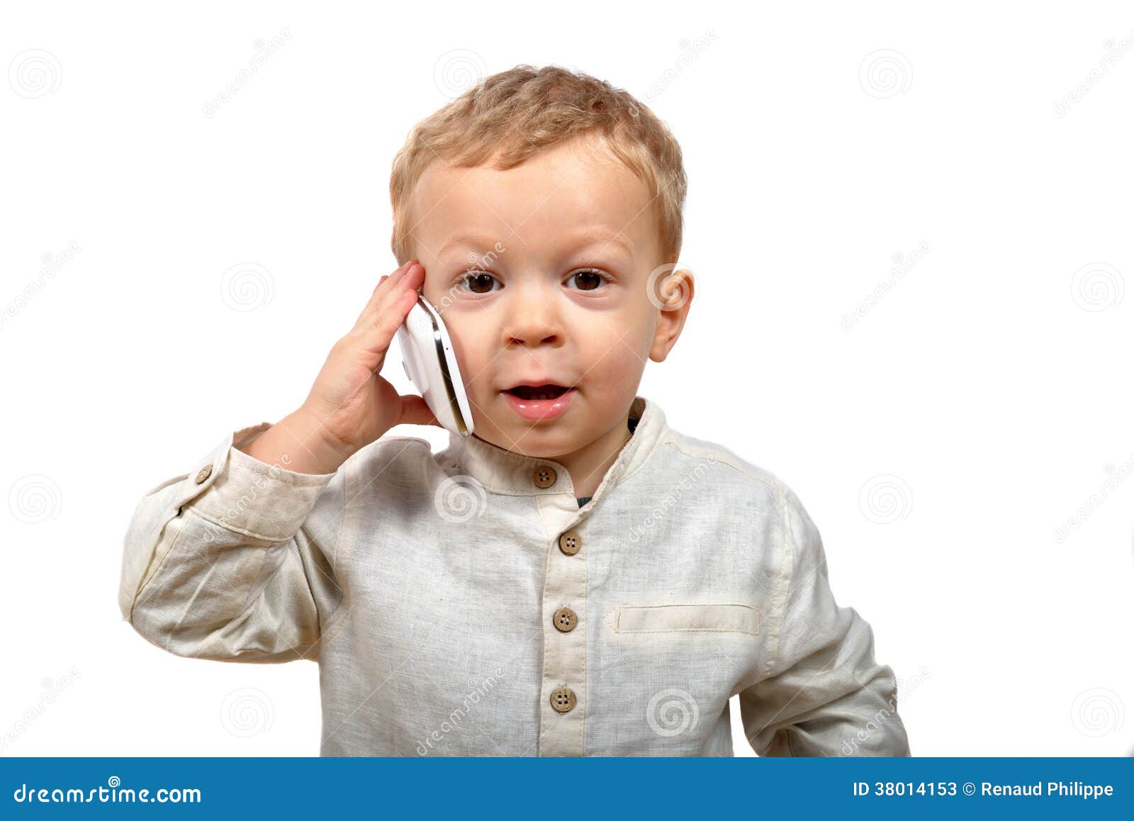 Baby with a mobile phone stock image. Image of toddler - 38014153