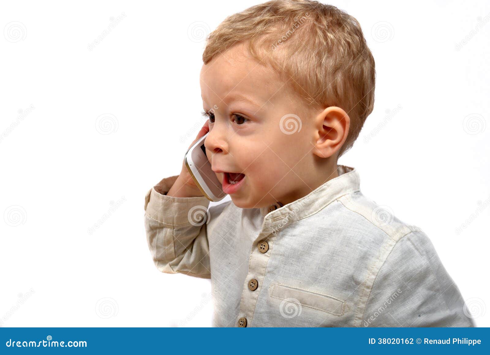 Baby with a mobile phone stock photo. Image of toddler - 38020162