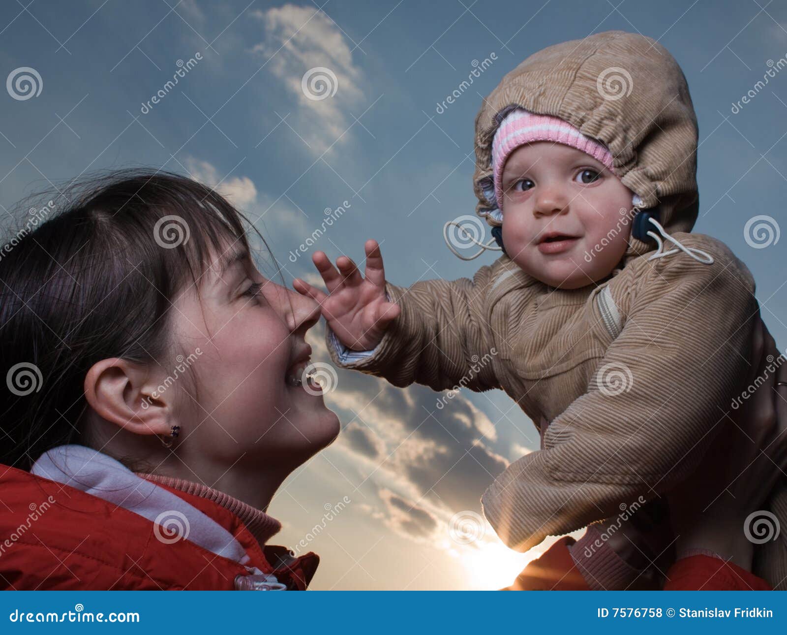 Baby with mom stock photo. Image of caucasian, play, girl - 7576758