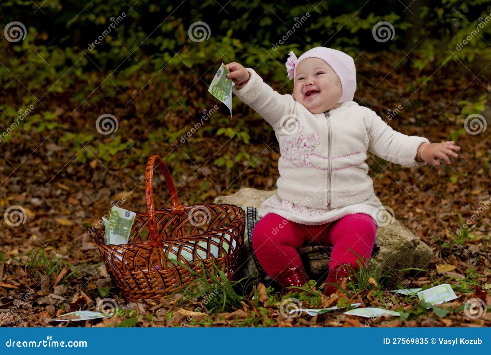 Baby with money stock image. Image of banknote, paper - 27569835