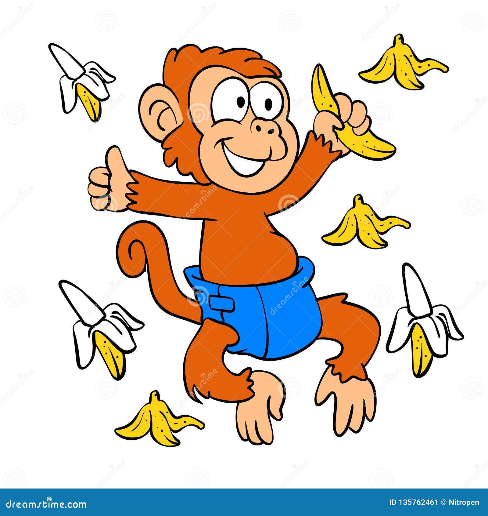 Baby monkey funny cartoon stock illustration. Illustration of safari ...