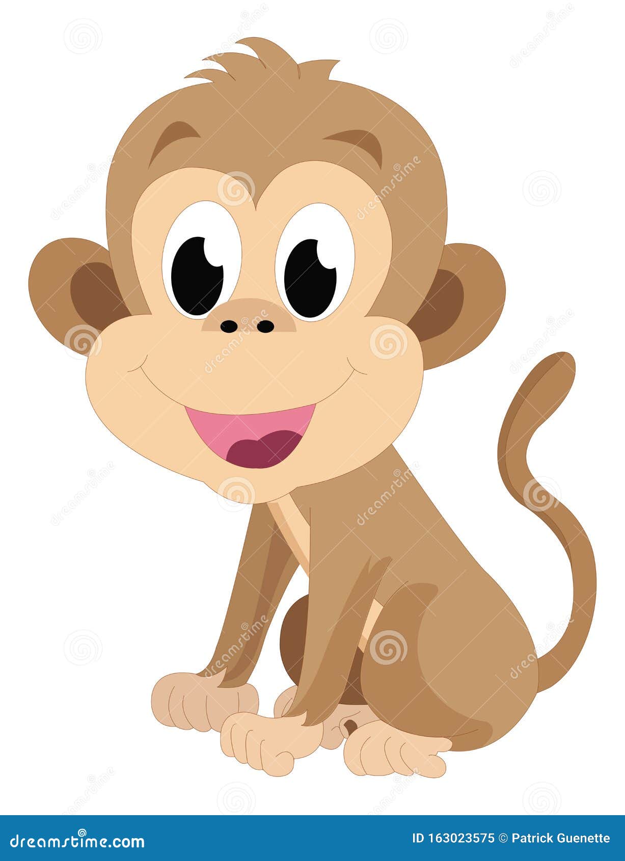 Baby monkey, illustration stock vector. Illustration of artwork - 163023575