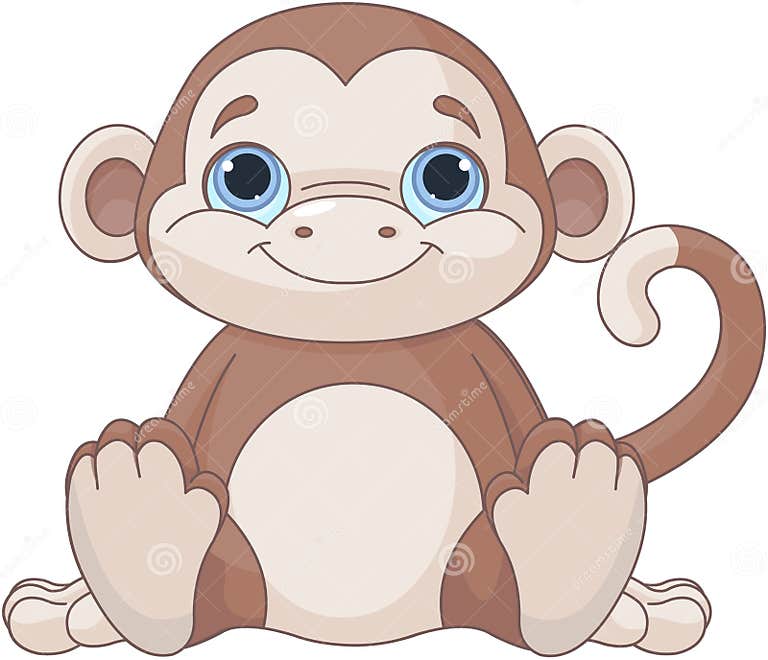 Baby monkey stock vector. Illustration of monkey, vector - 118913110