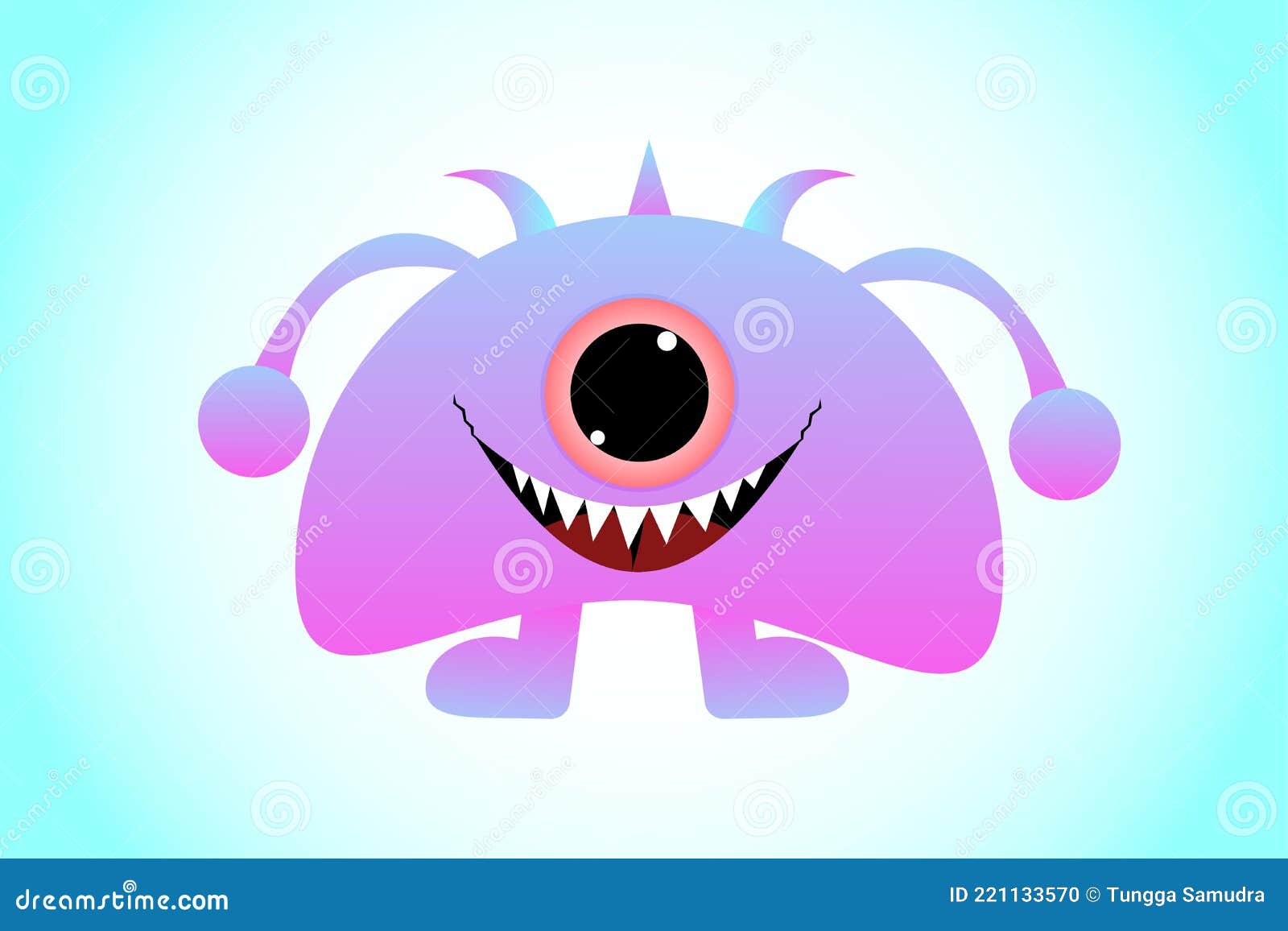 Cute Cartoon Character Baby Monster Illustration Graphic Vector Design ...