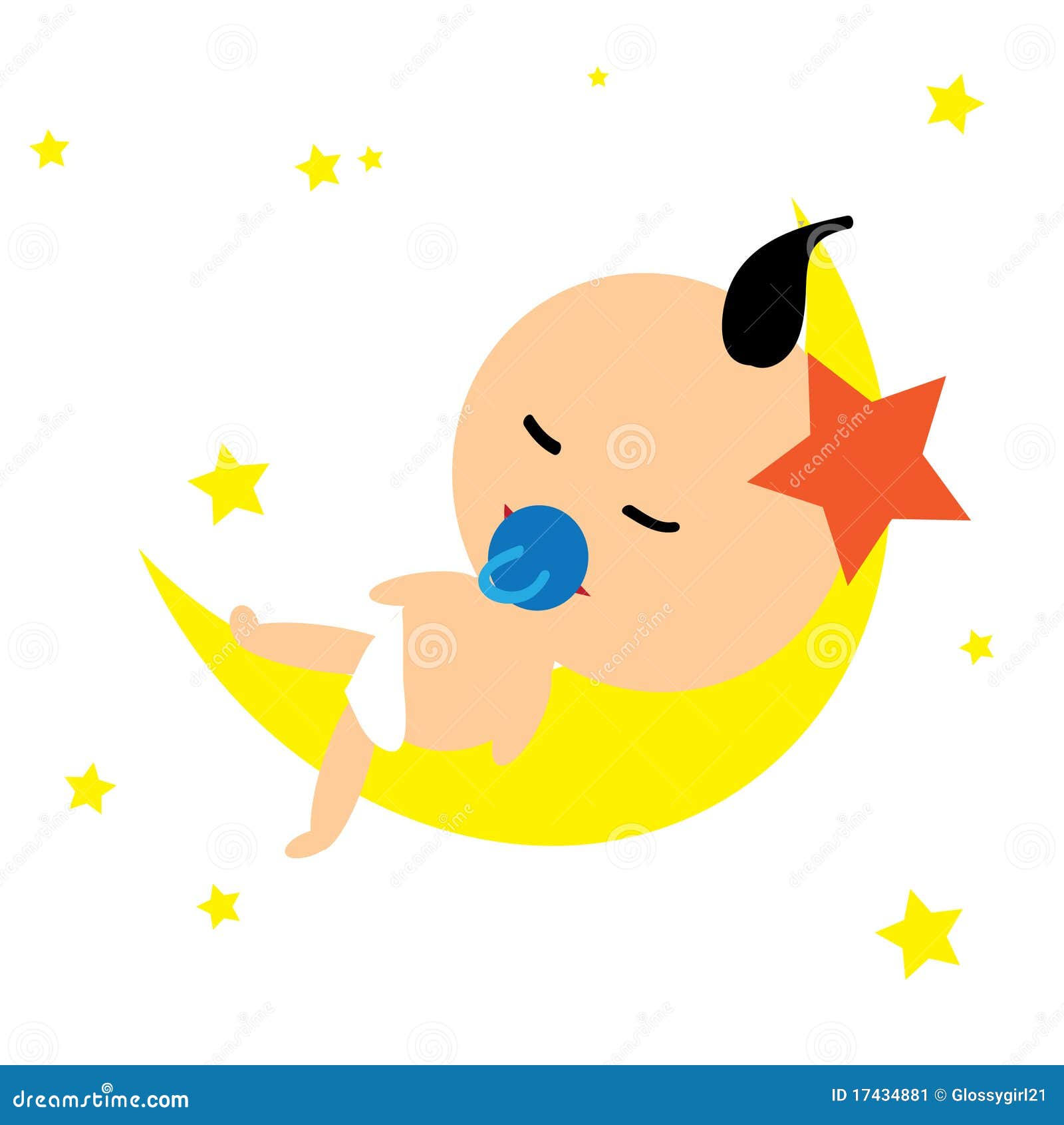 Baby moon stock vector. Illustration of moon, blue, family - 17434881