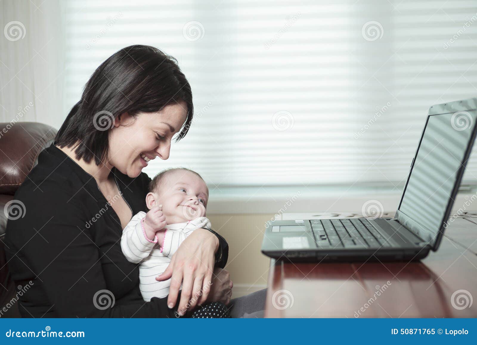 Baby mother computer stock image. Image of computer, laptop - 50871765