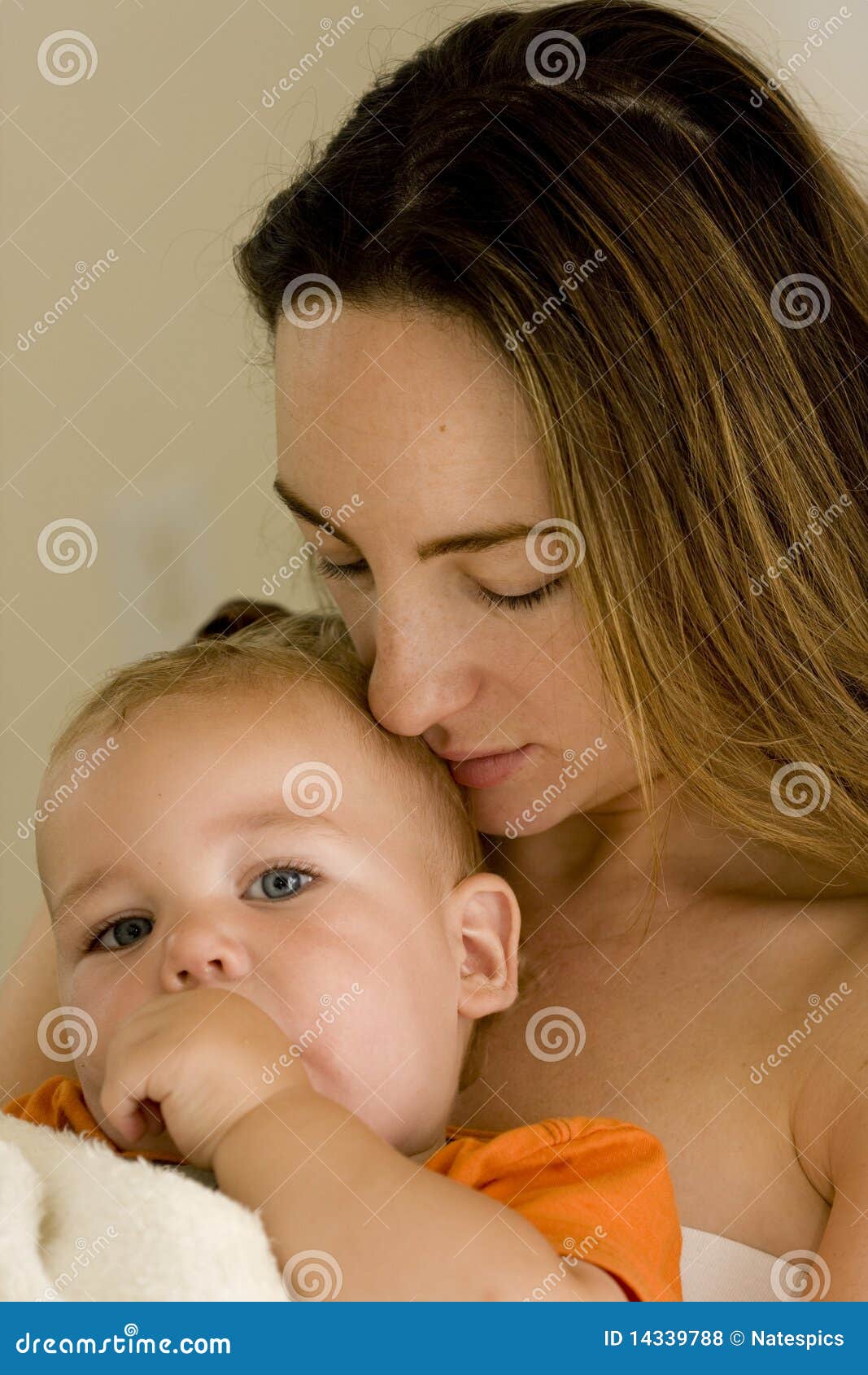 Baby and mother cuddling stock photo. Image of male, adorable - 14339788