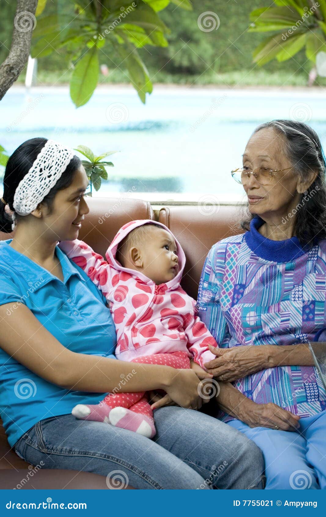 Baby, mother and grandma stock image. Image of baby, senior - 7755021