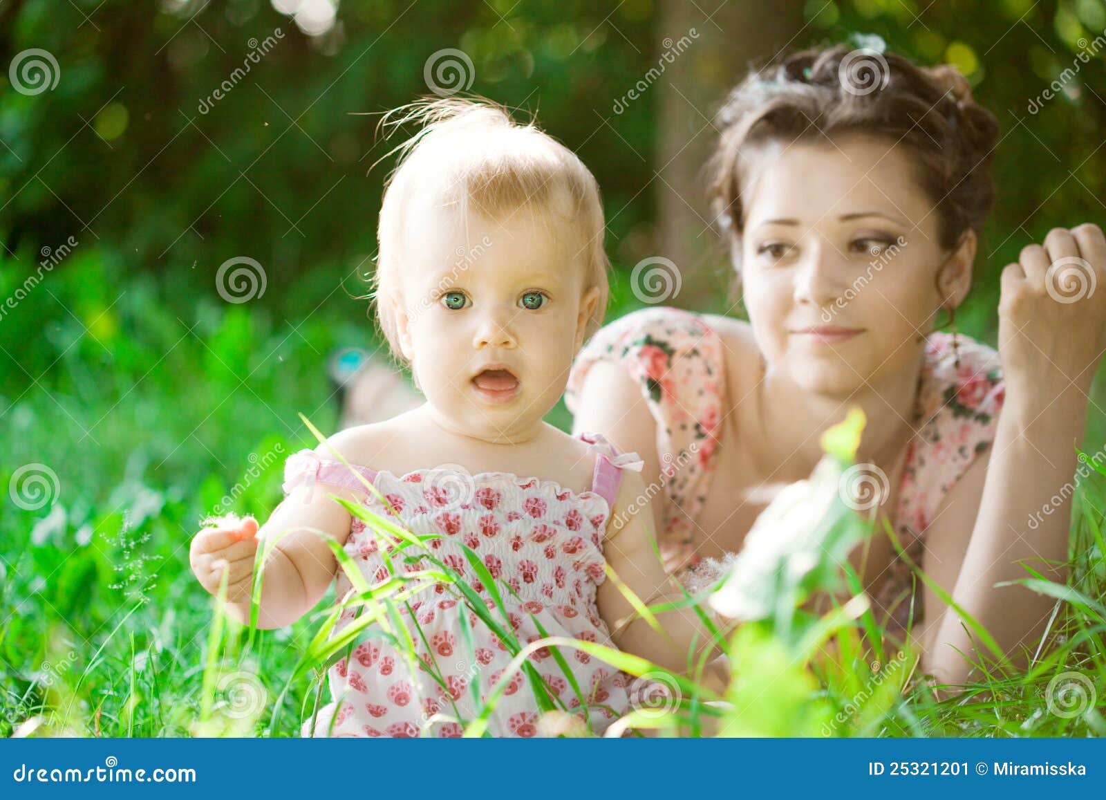 Baby with mother in park stock image. Image of cute, nature - 25321201