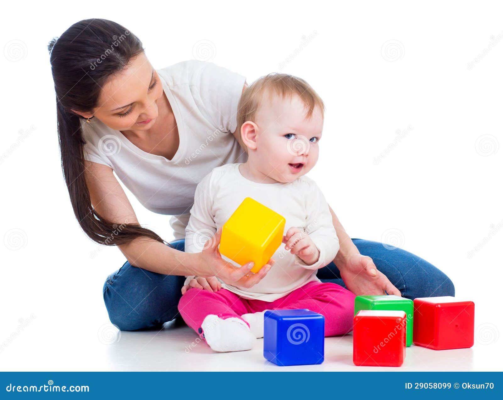 Baby and mother playing stock image. Image of education - 29058099
