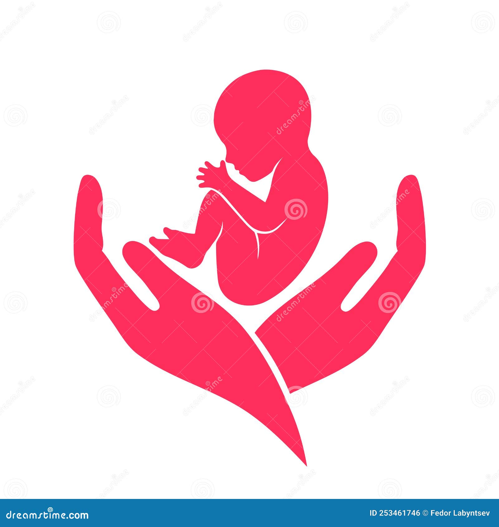 Baby in Mothers Hands Vector Illustration Stock Vector - Illustration ...