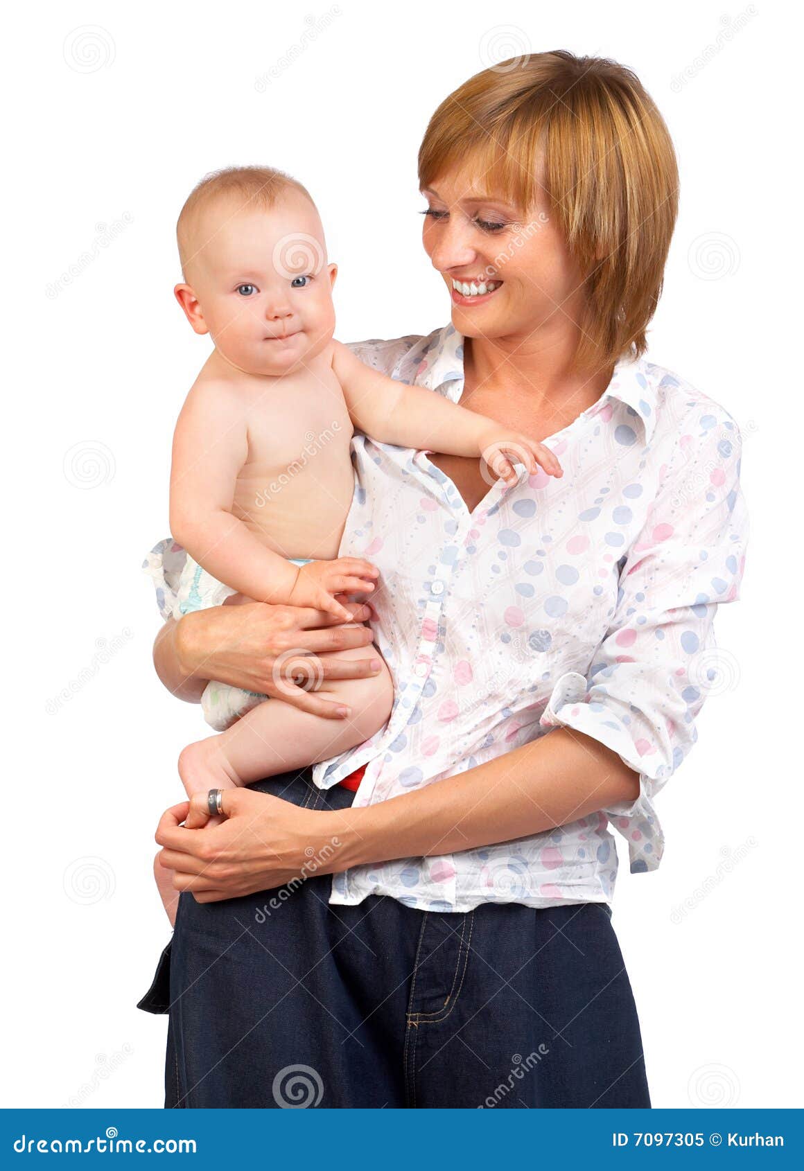 Baby and mother smiling. stock image. Image of happiness - 7097305