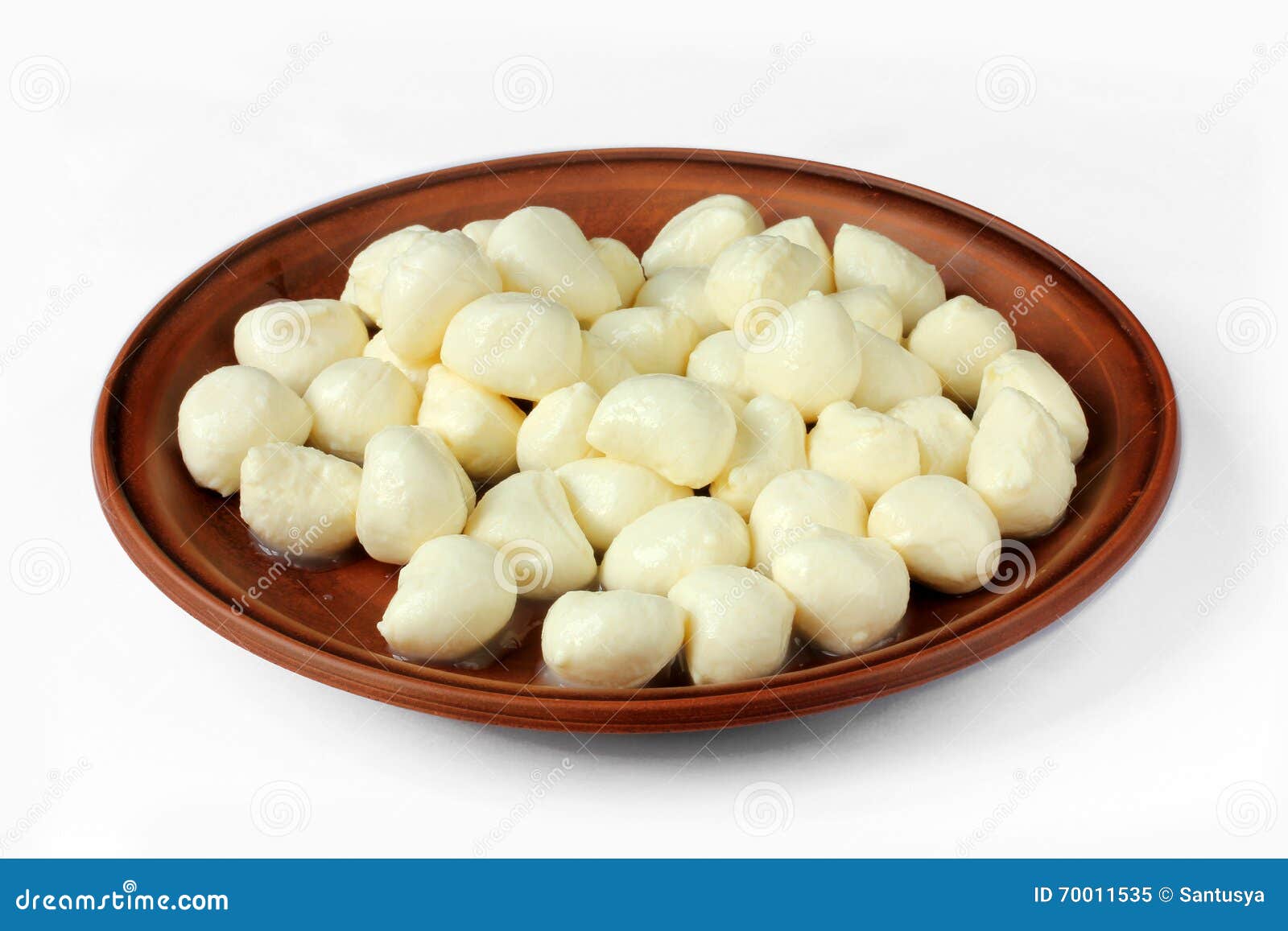 Baby Mozzarella on Plate Isolated Stock Image - Image of balls, culture ...