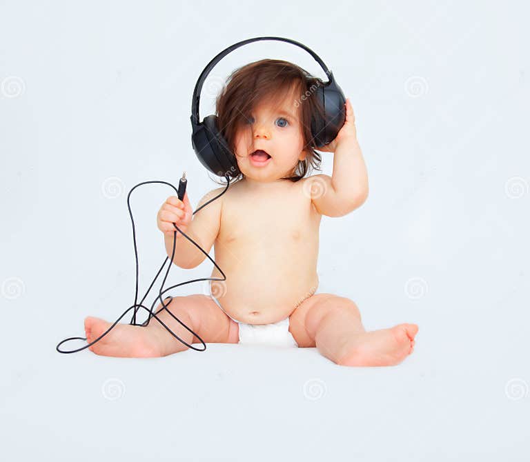 Baby music stock image. Image of headphones, life, baby - 23443235