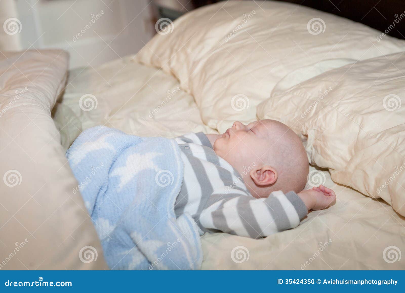Baby Napping in Bed stock photo. Image of dreams, napping - 35424350