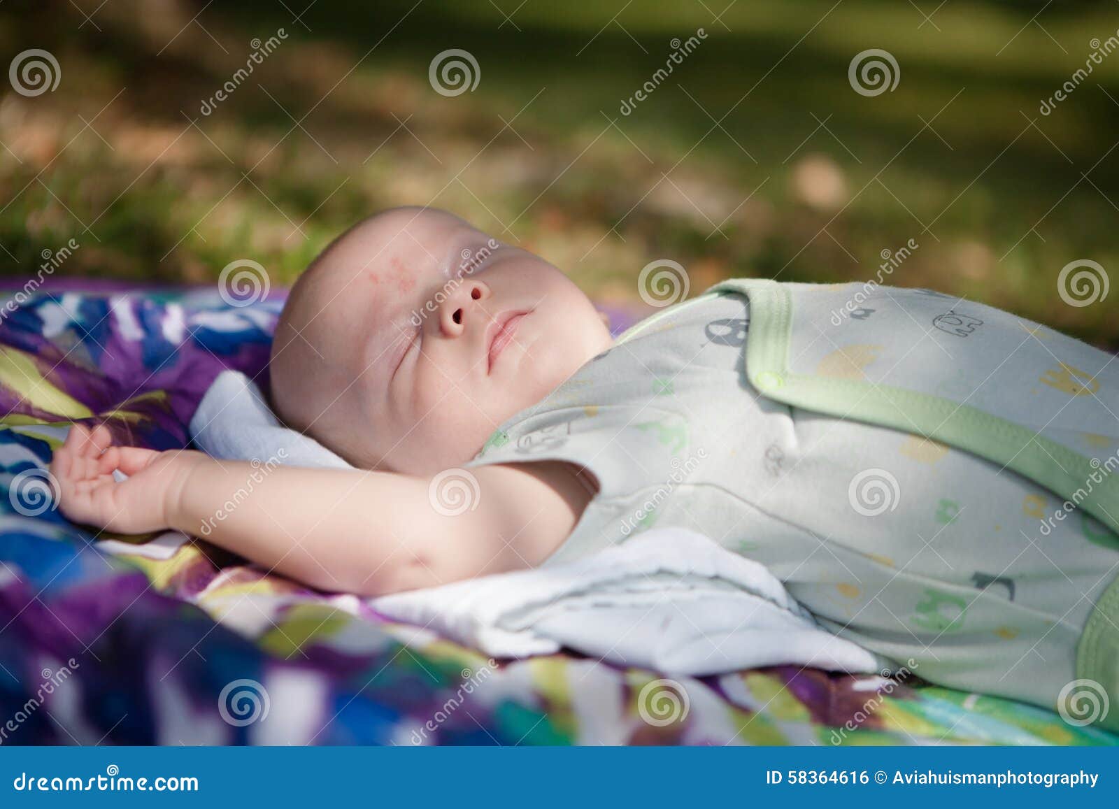 Baby Napping Outdoors stock photo. Image of baby, happy - 58364616