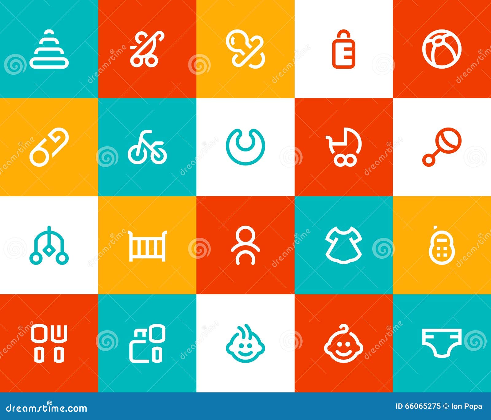 Baby and New Born Icons Flat Style Stock Vector - Illustration of phone ...