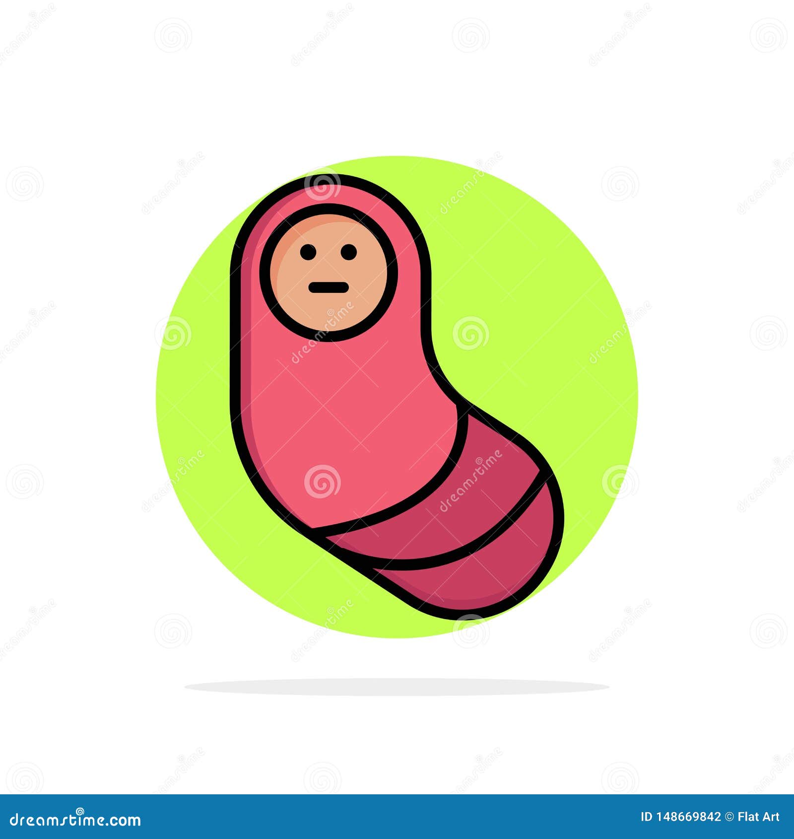 Baby, Newborn, Newborn Abstract Circle Background Flat Color Icon Stock ...
