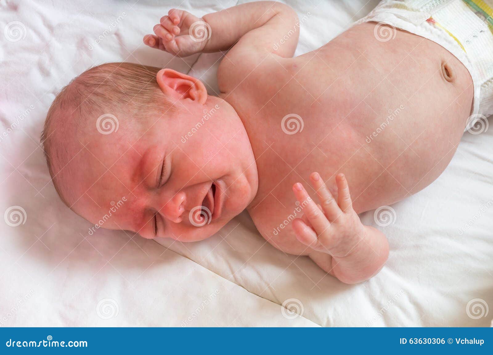 Baby or Newborn is Crying and Suffers from Colic Stock Photo - Image of ...