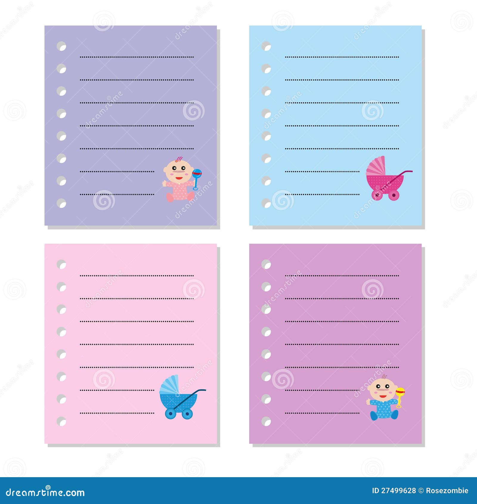 Baby note paper stock vector. Illustration of blank, sheet - 27499628