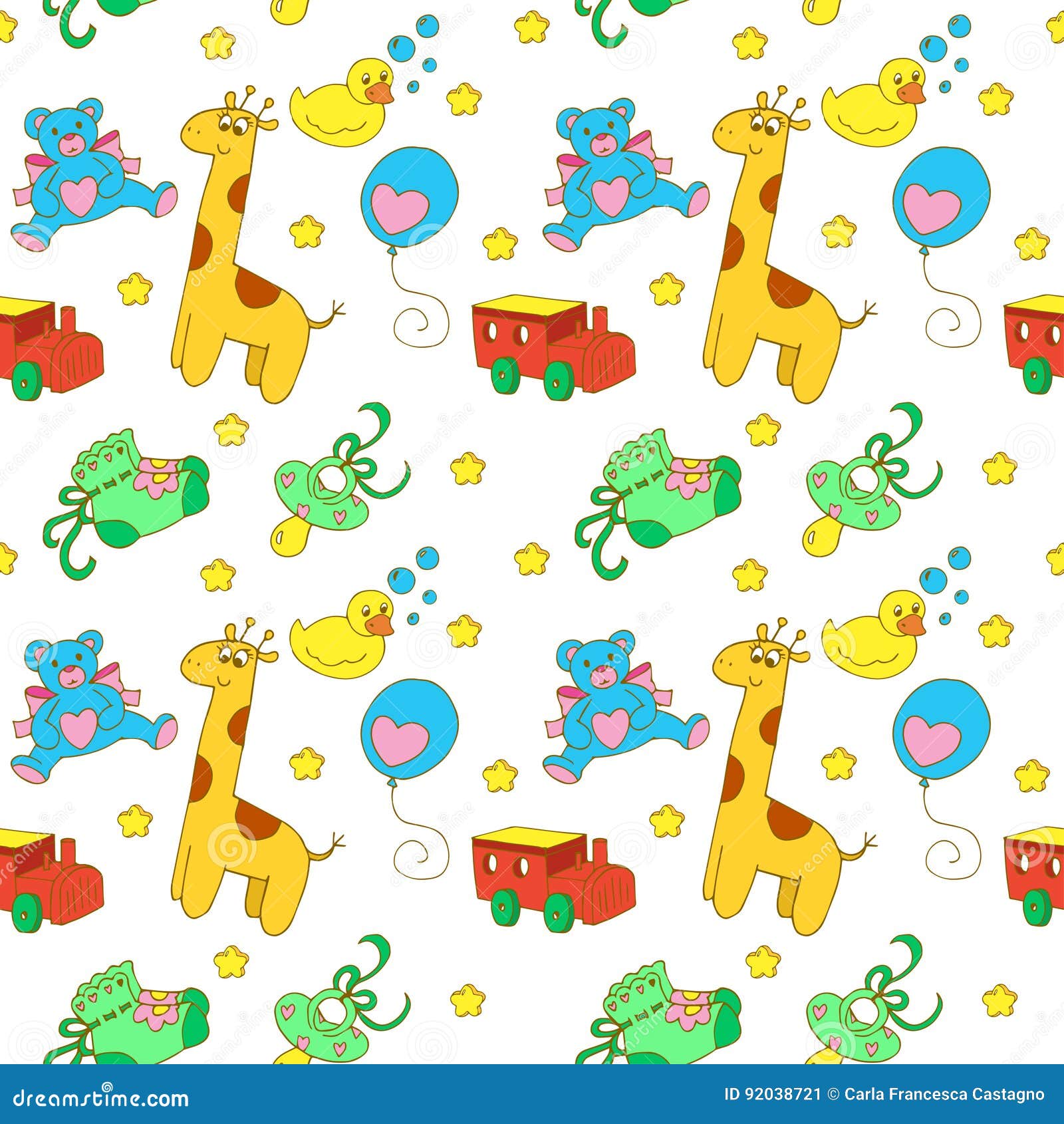 Baby Objects Seamless Pattern Stock Vector - Illustration of pattern ...