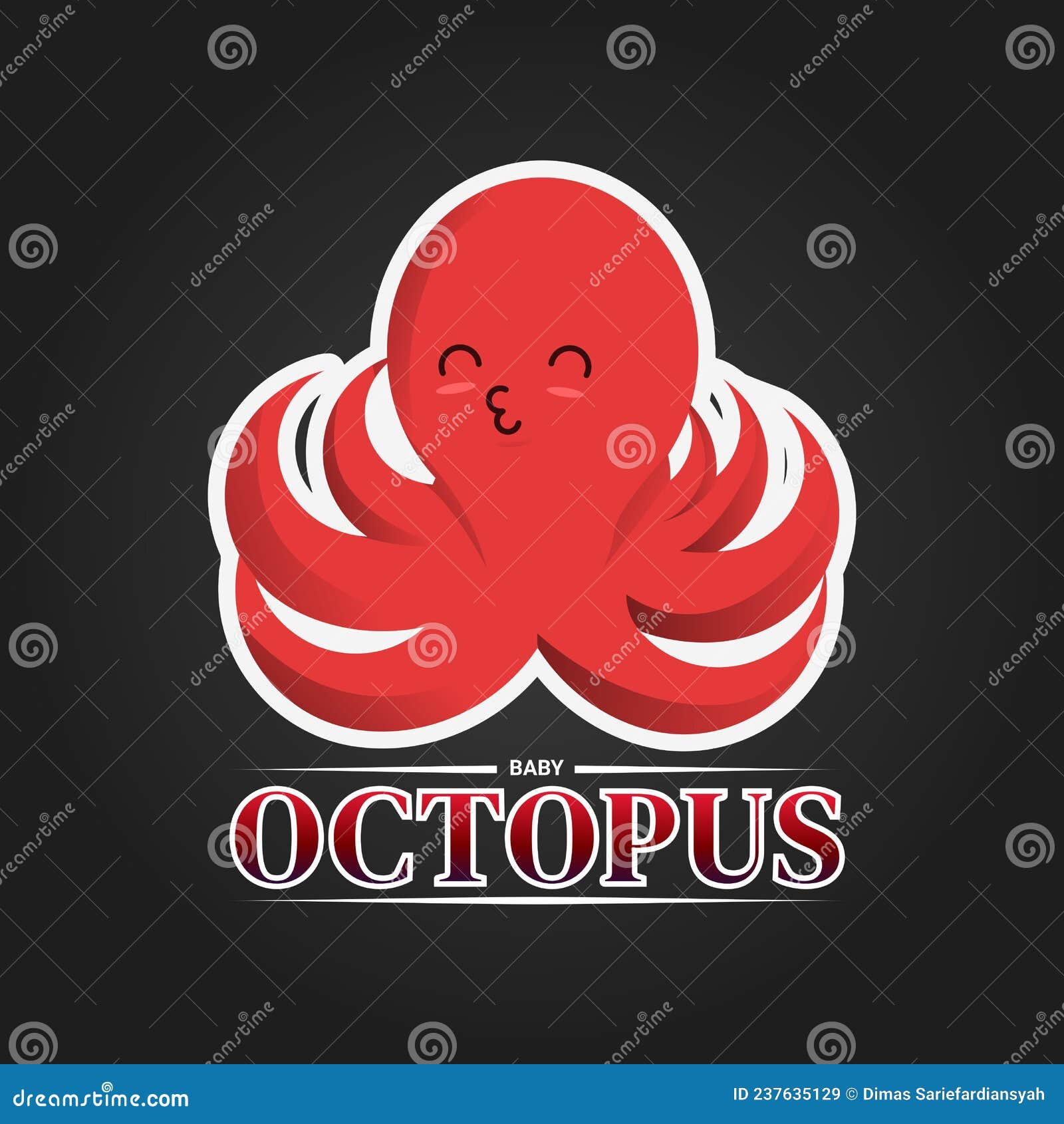 Baby Octopus Logo Design for Seafood Restaurant Stock Illustration ...