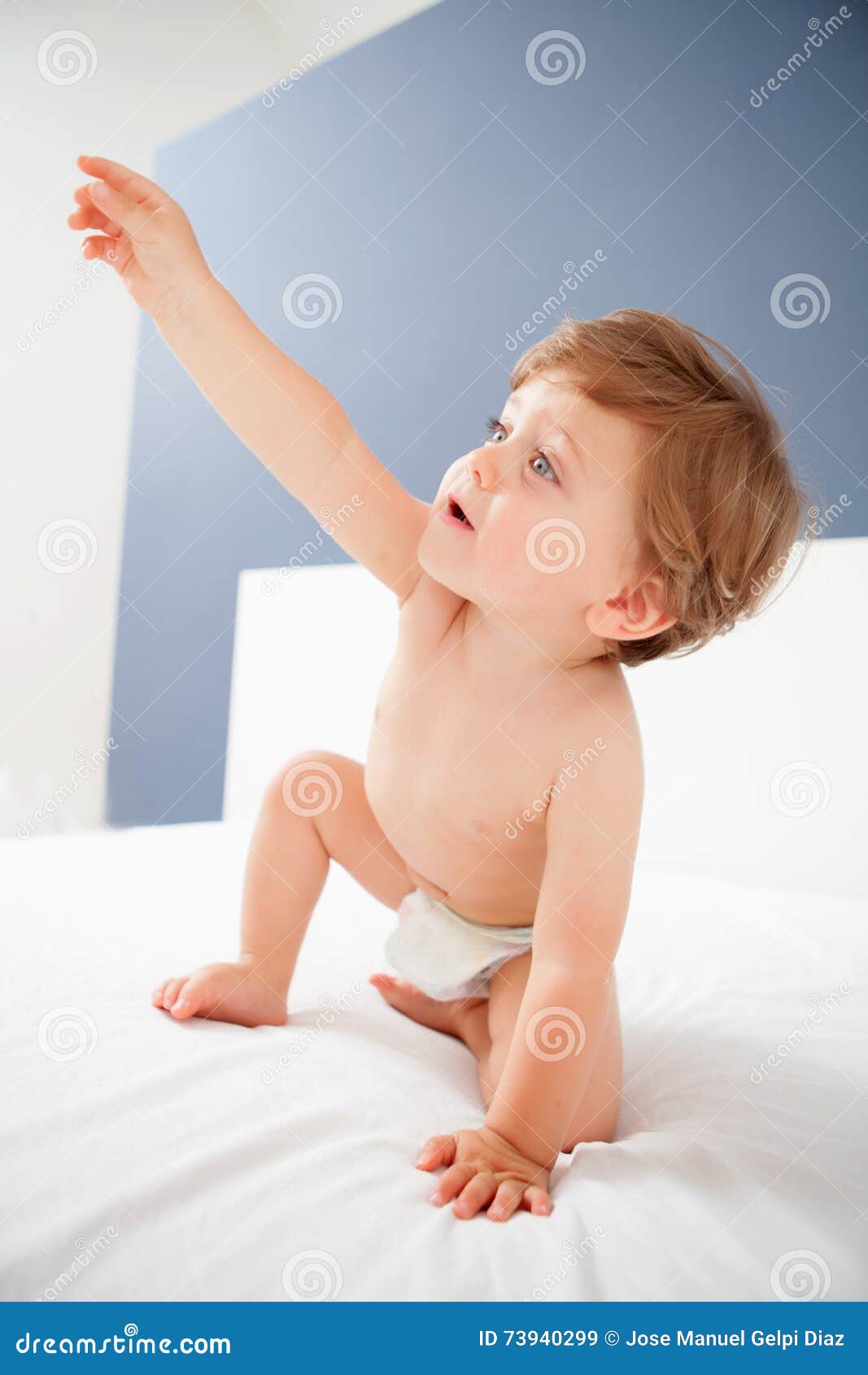 Baby with One Years Old Getting Out of Bed Stock Image - Image of eyes ...
