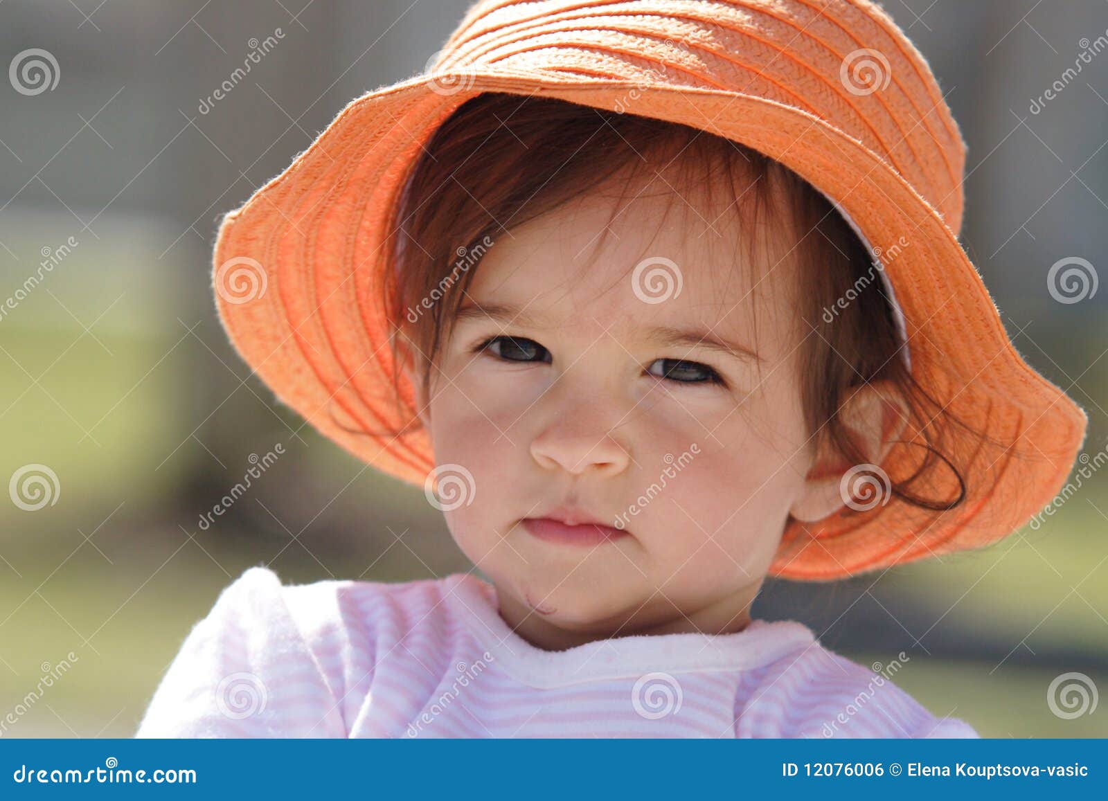 Baby with orange hat stock photo. Image of caucasian - 12076006