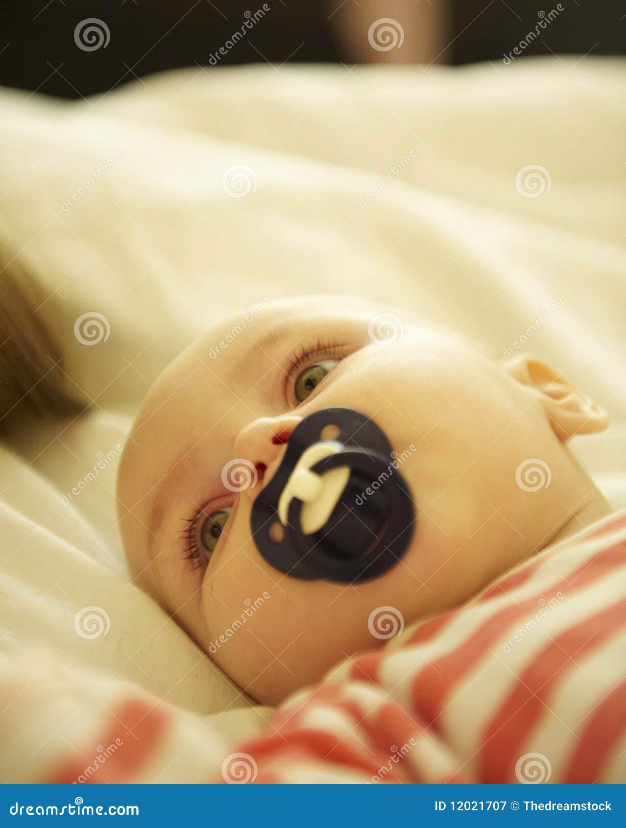 Baby with Pacifier stock image. Image of crib, peaceful - 12021707