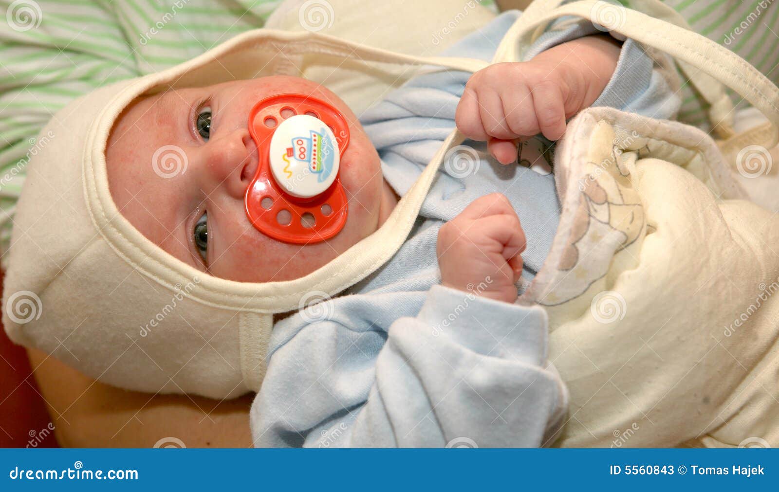 Baby with pacifier stock image. Image of close, born, motherhood - 5560843