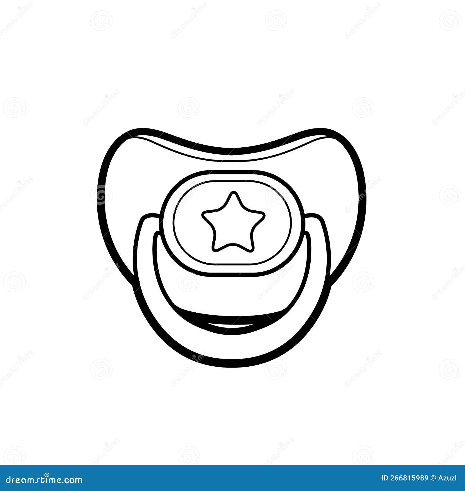 Baby Pacifier with Asterisk Drawing Linear Drawing for Coloring Book ...