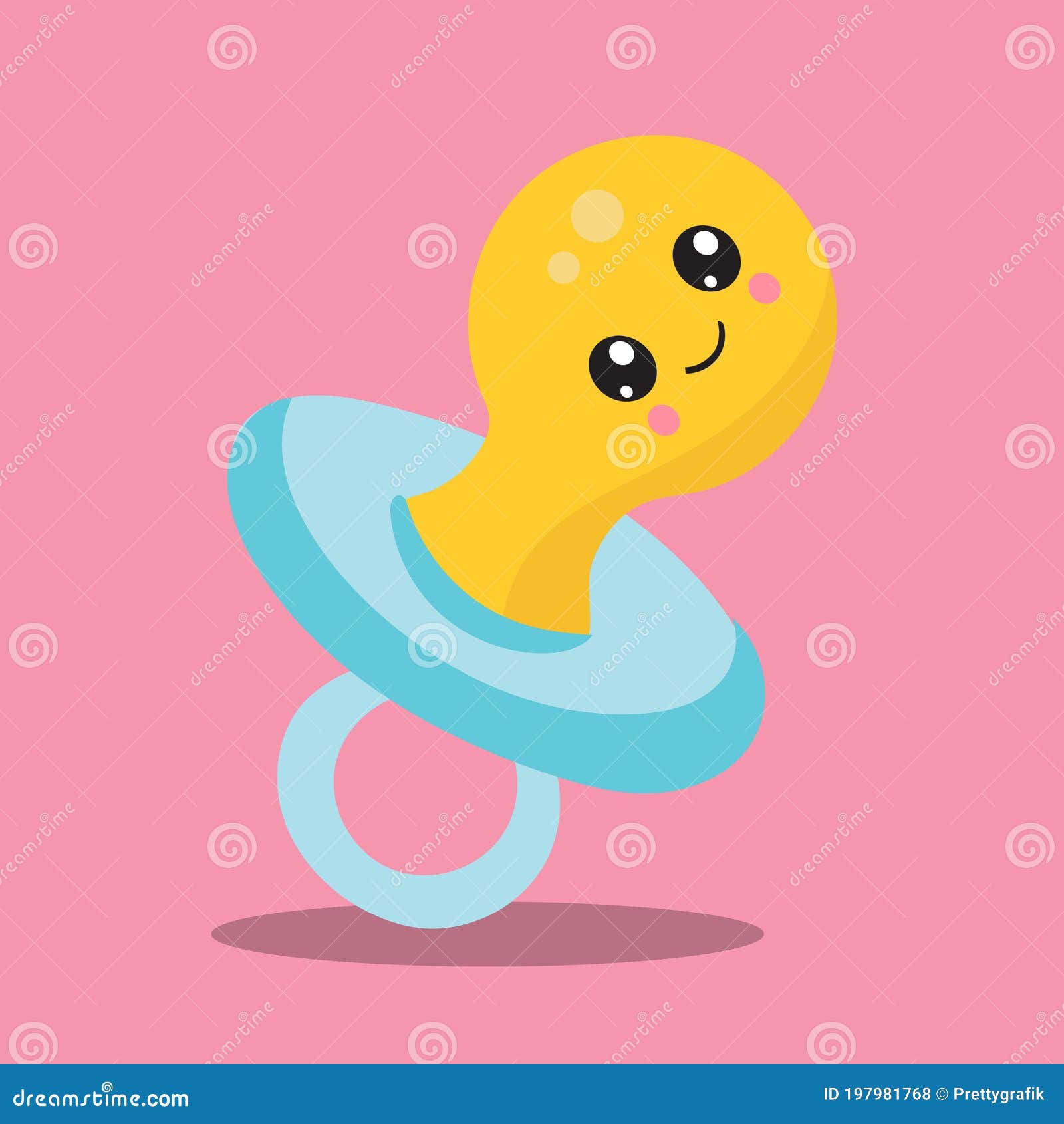 BABY PACIFIER BLUE 14 stock vector. Illustration of cartoon - 197981768