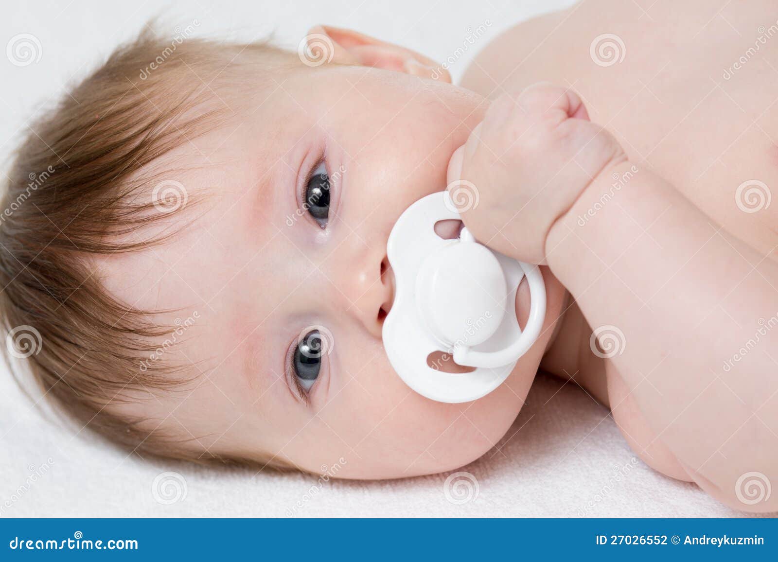 Baby with pacifier closeup stock photo. Image of little - 27026552