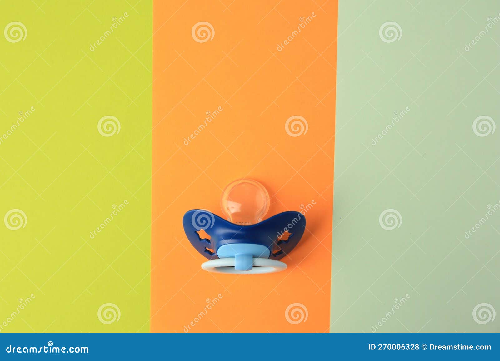 Baby Pacifier on Color Background, Top View Stock Photo - Image of ...