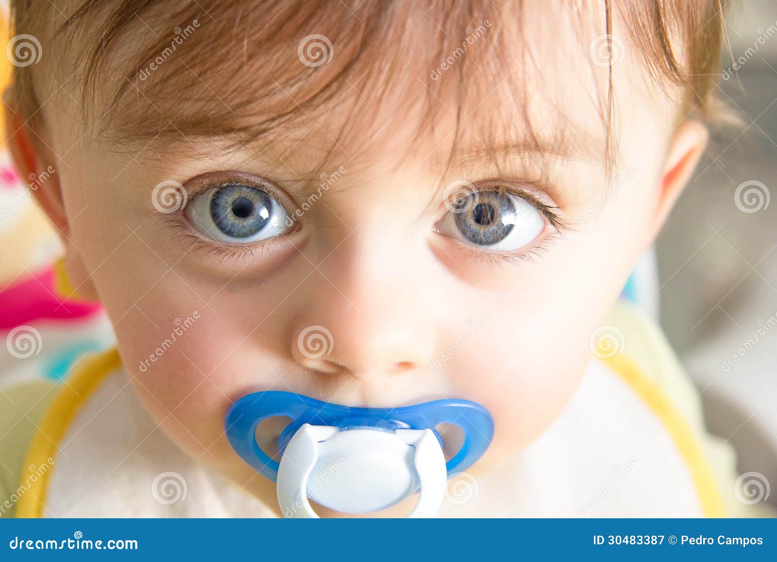 Baby with pacifier stock image. Image of fingers, adorable - 30483387