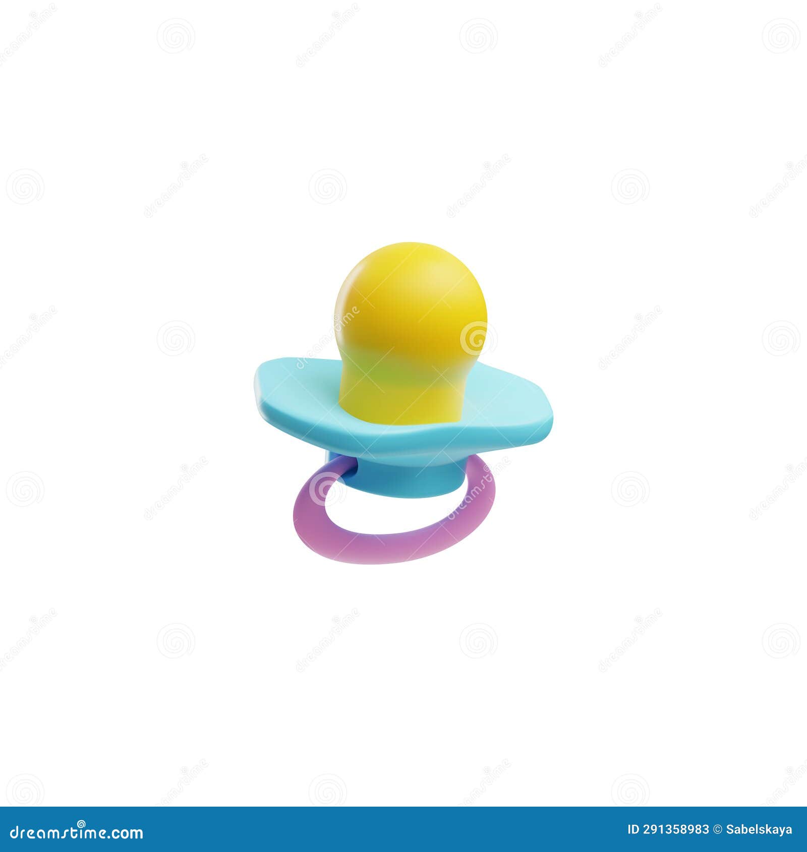 Baby Pacifier in Cute and Shiny 3d Style, Vector Illustration Isolated ...