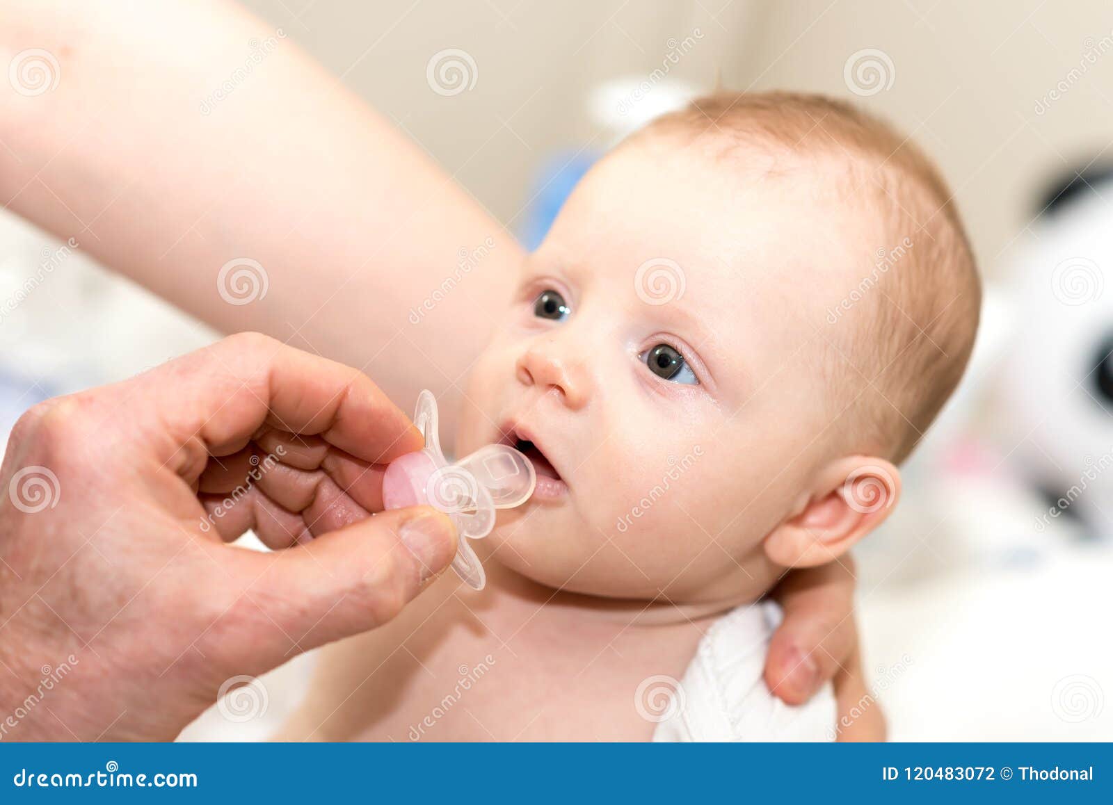 Baby and pacifier stock photo. Image of healthy, cute - 120483072