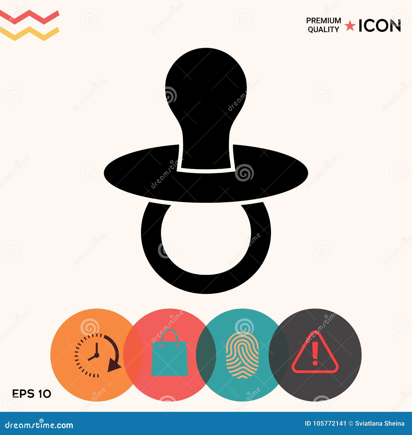 Baby pacifier - icon stock vector. Illustration of pictogram - 105772141