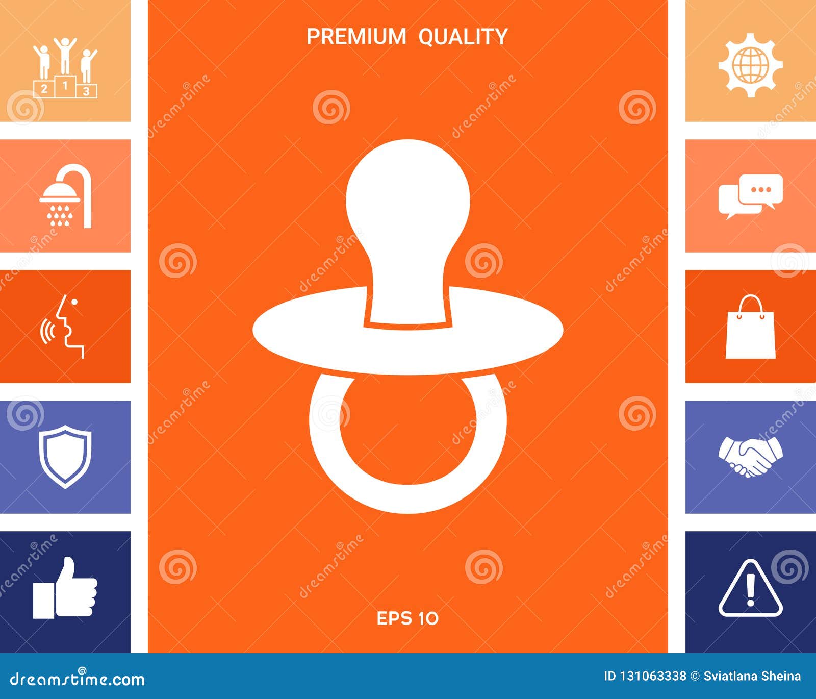 Baby pacifier - icon stock vector. Illustration of design - 131063338
