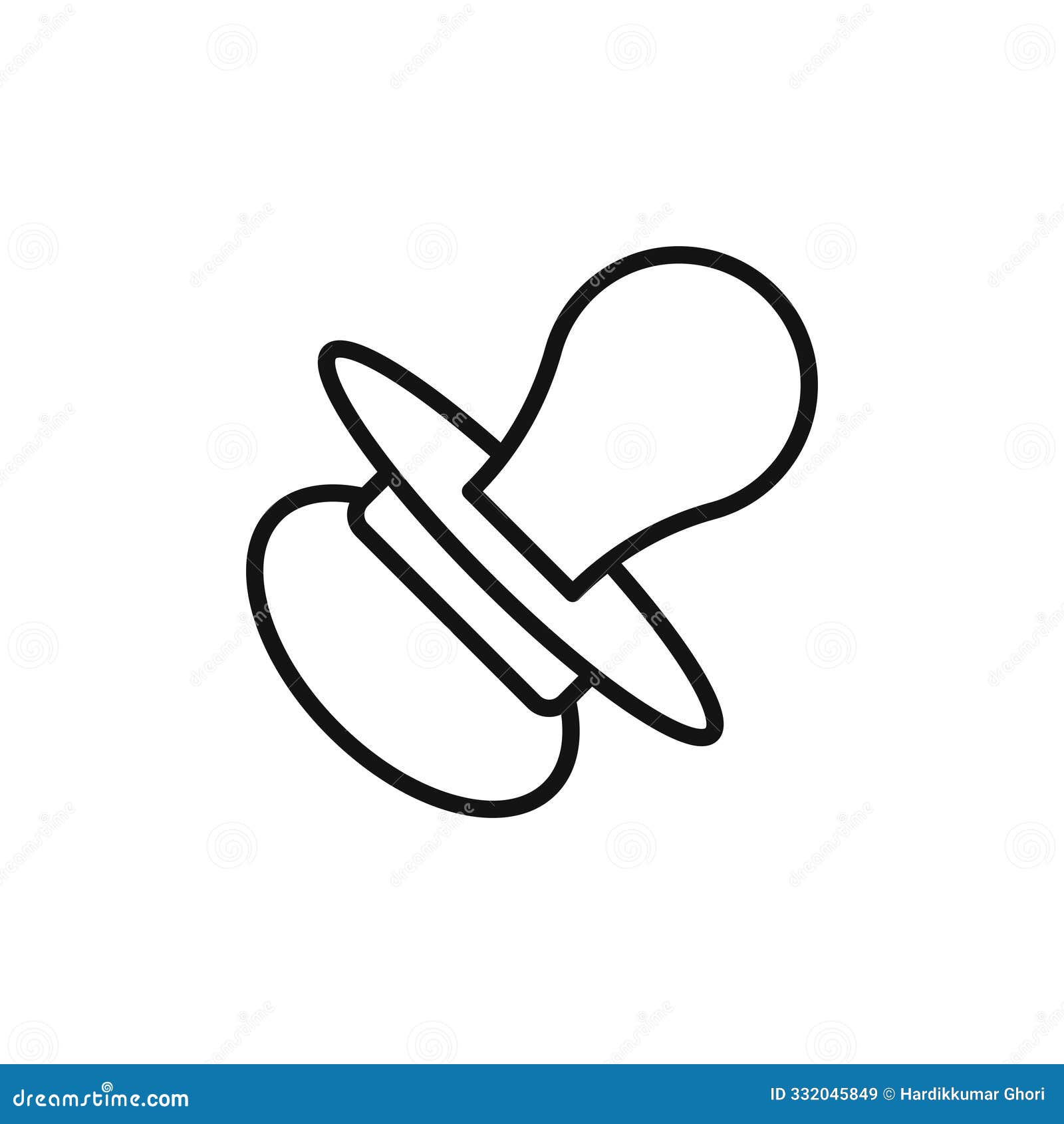 Baby Pacifier Icon Symbol on White Background Stock Vector ...