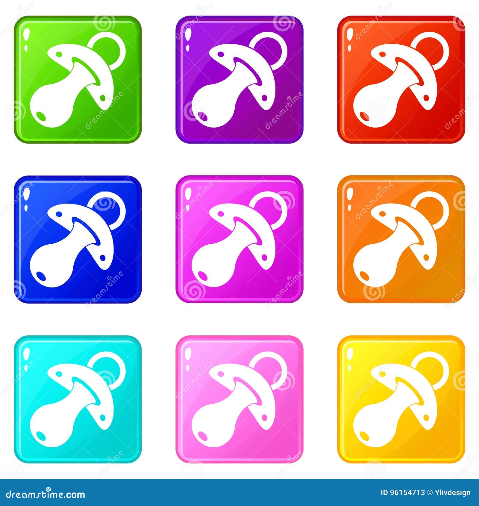 Baby pacifier icons 9 set stock vector. Illustration of rubber - 96154713