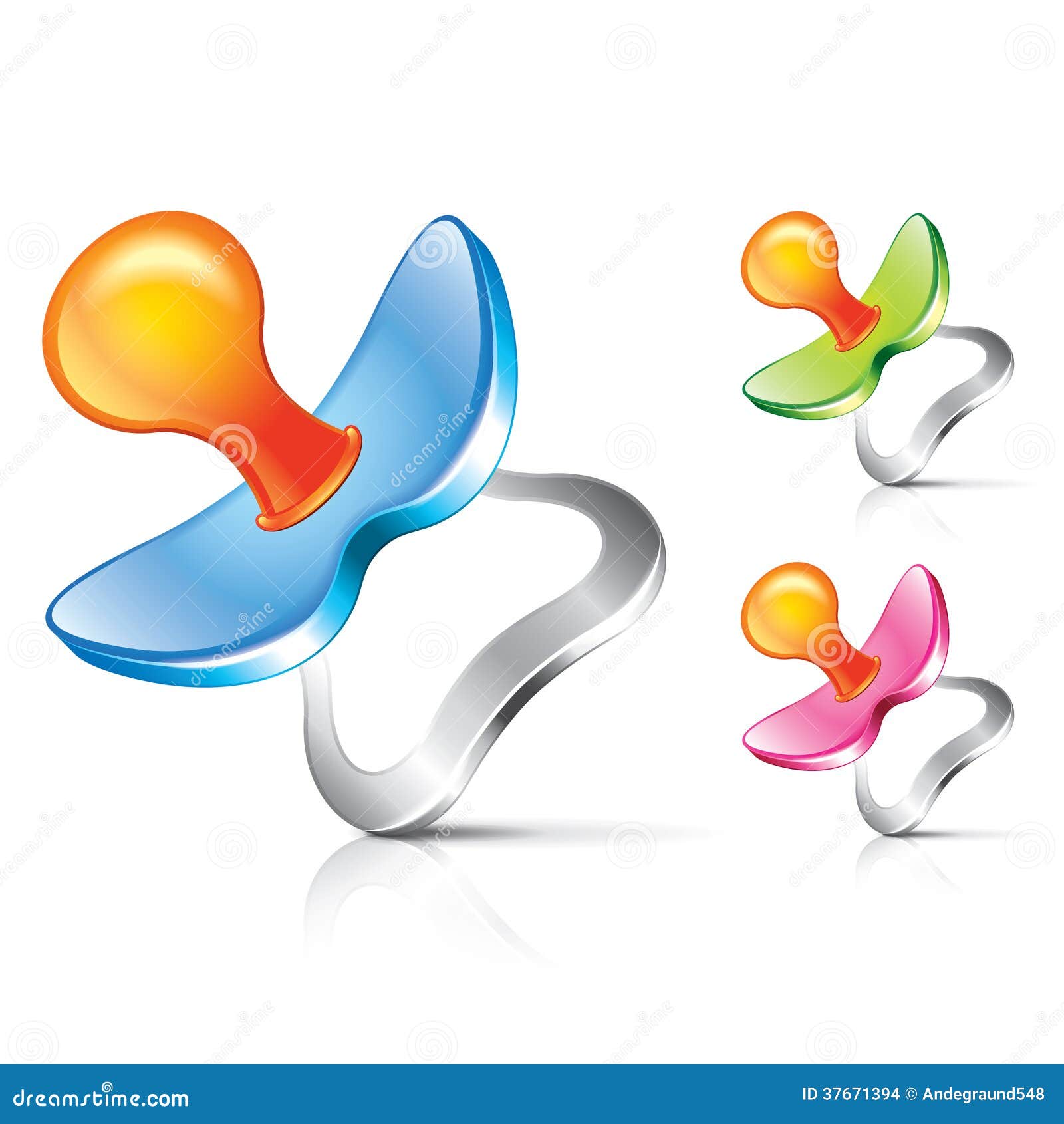Baby Pacifier Isolated on White Vector Stock Vector - Illustration of ...