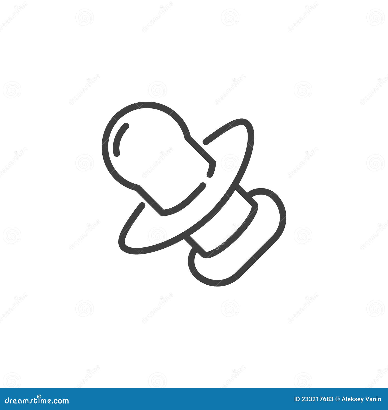 Baby pacifier line icon stock vector. Illustration of pixel - 233217683