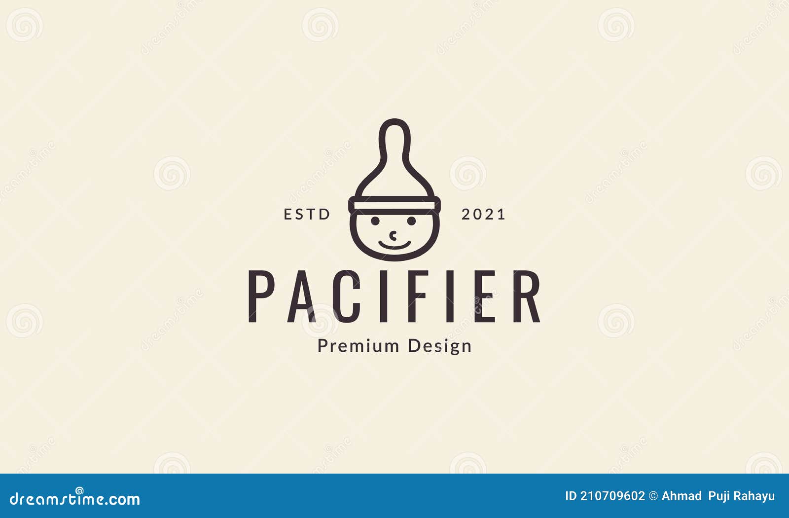 Baby Pacifier Lines Cute Logo Design Vector Icon Symbol Illustration ...