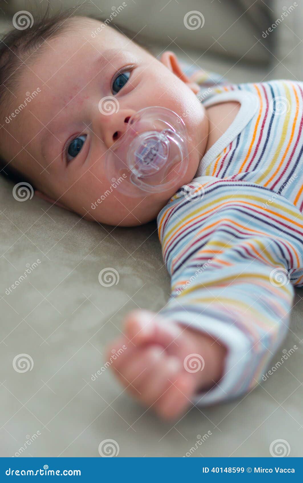 Baby with pacifier stock image. Image of infant, resting - 40148599