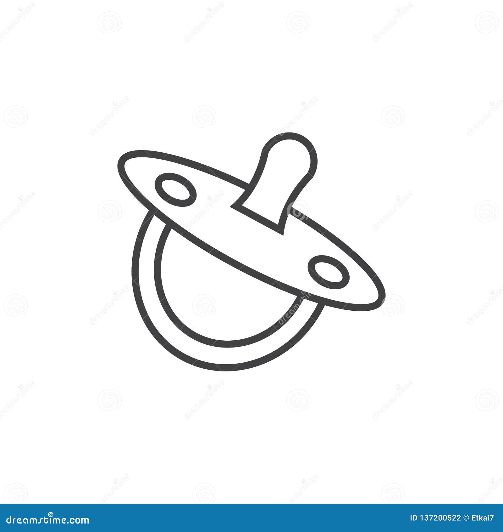 Baby Pacifier Outline Flat Icon Vector Design Stock Vector ...