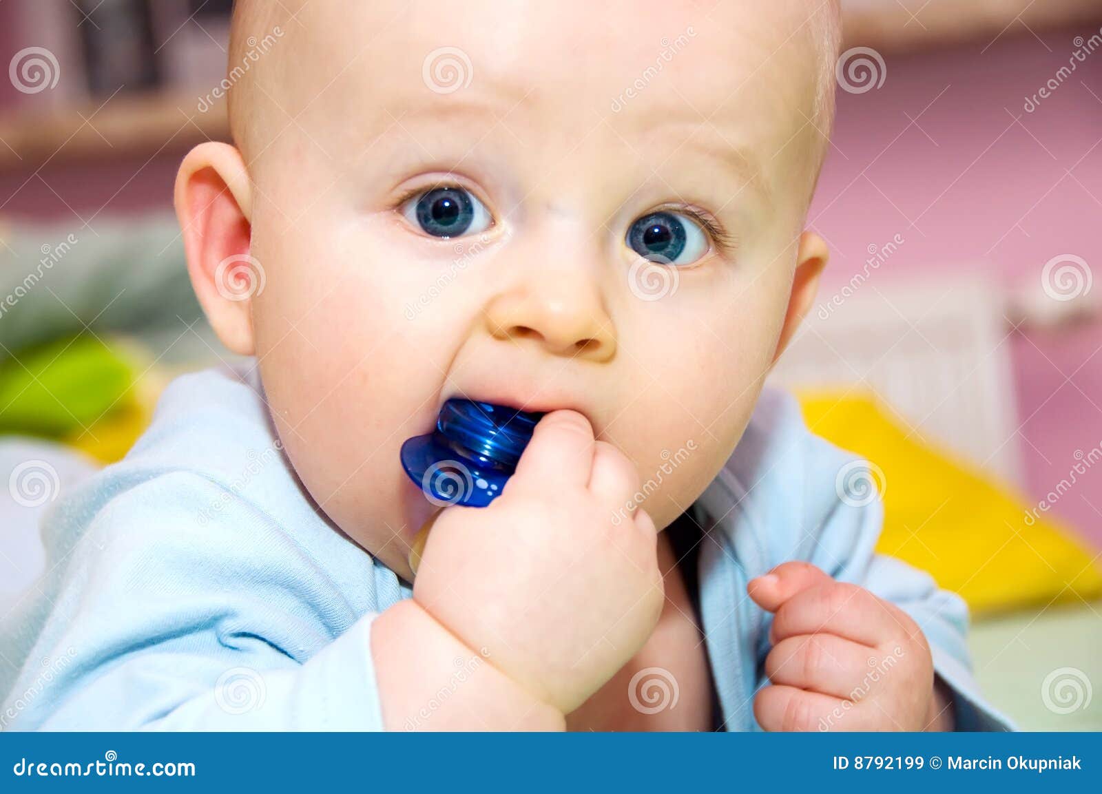 Baby and pacifier portrait stock image. Image of colourful - 8792199